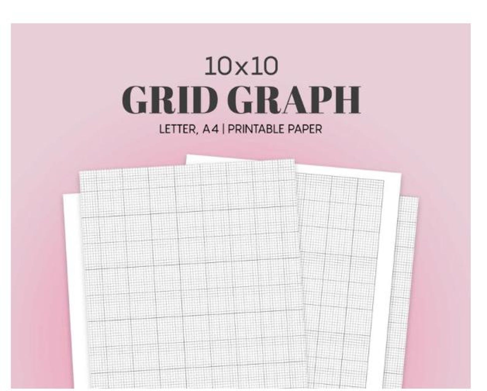 10x10 Grid Graph Paper Printable-pdf Bundle- Intant Download - Etsy