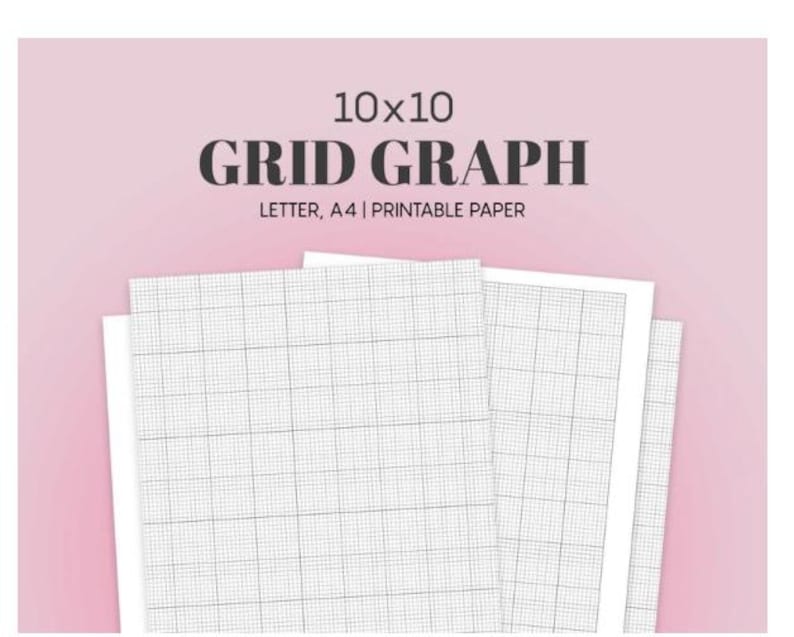 10x10 Grid Graph Paper Printable-pdf Bundle- Intant Download - Etsy ...