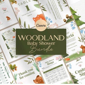 Woodland Baby Shower Game Bundle,baby Shower Games, Forest Animal Baby ...