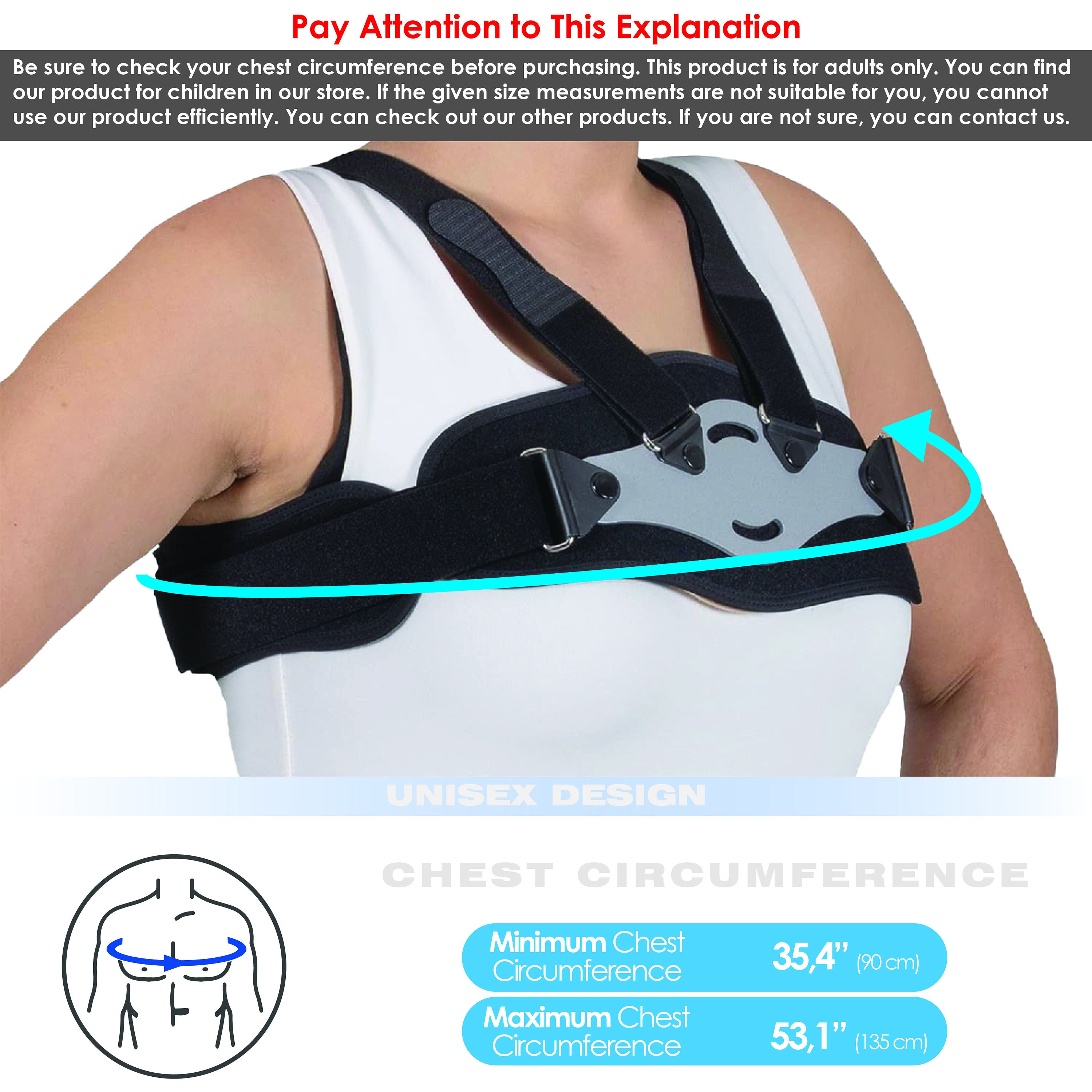 Pectus Carinatum Brace With Adjustable Straps Pigeon Chest Corset Adult ...