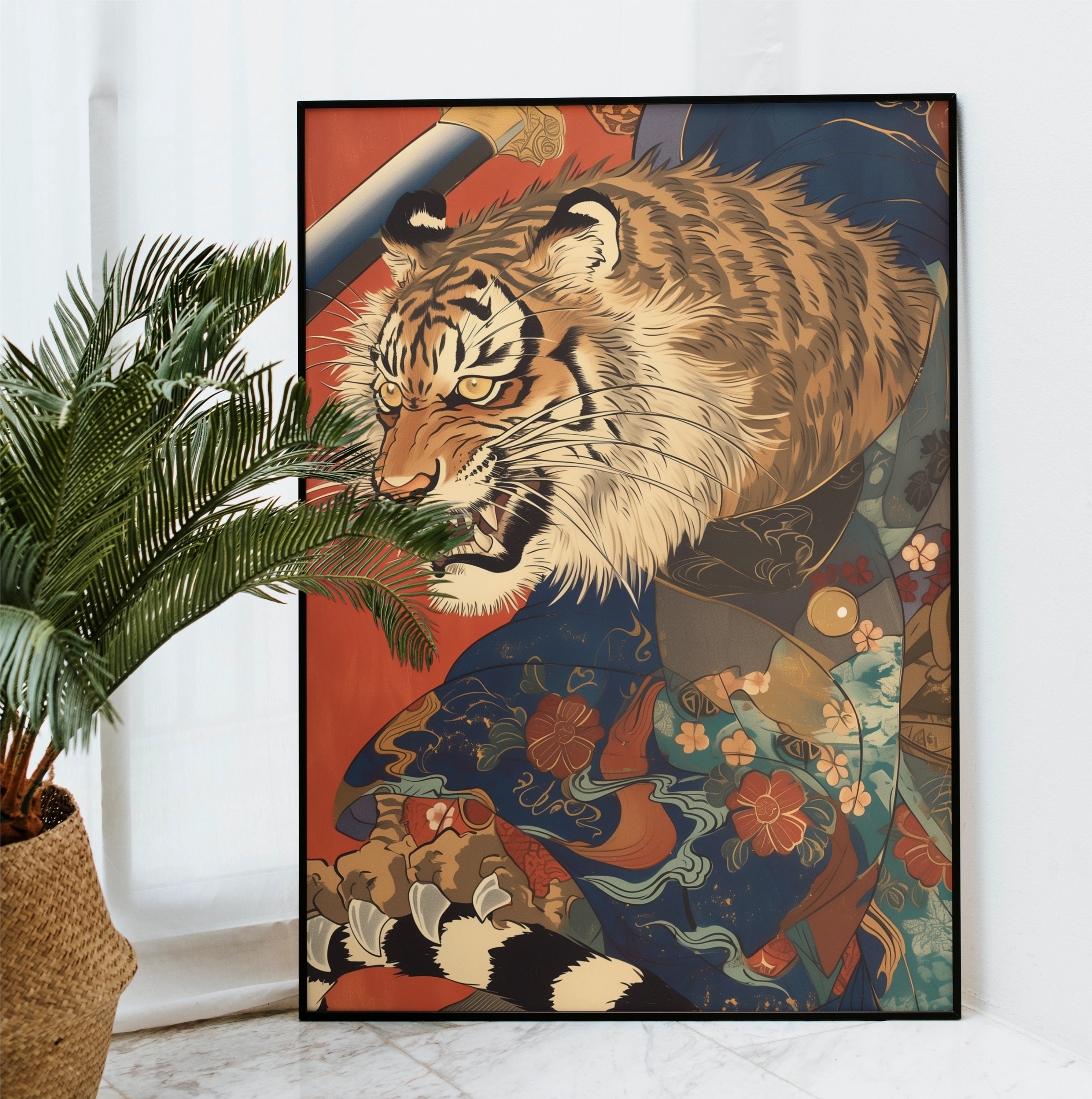 Vintage Japanese Tiger Poster, Instant Download, Japanese Art, Asian ...