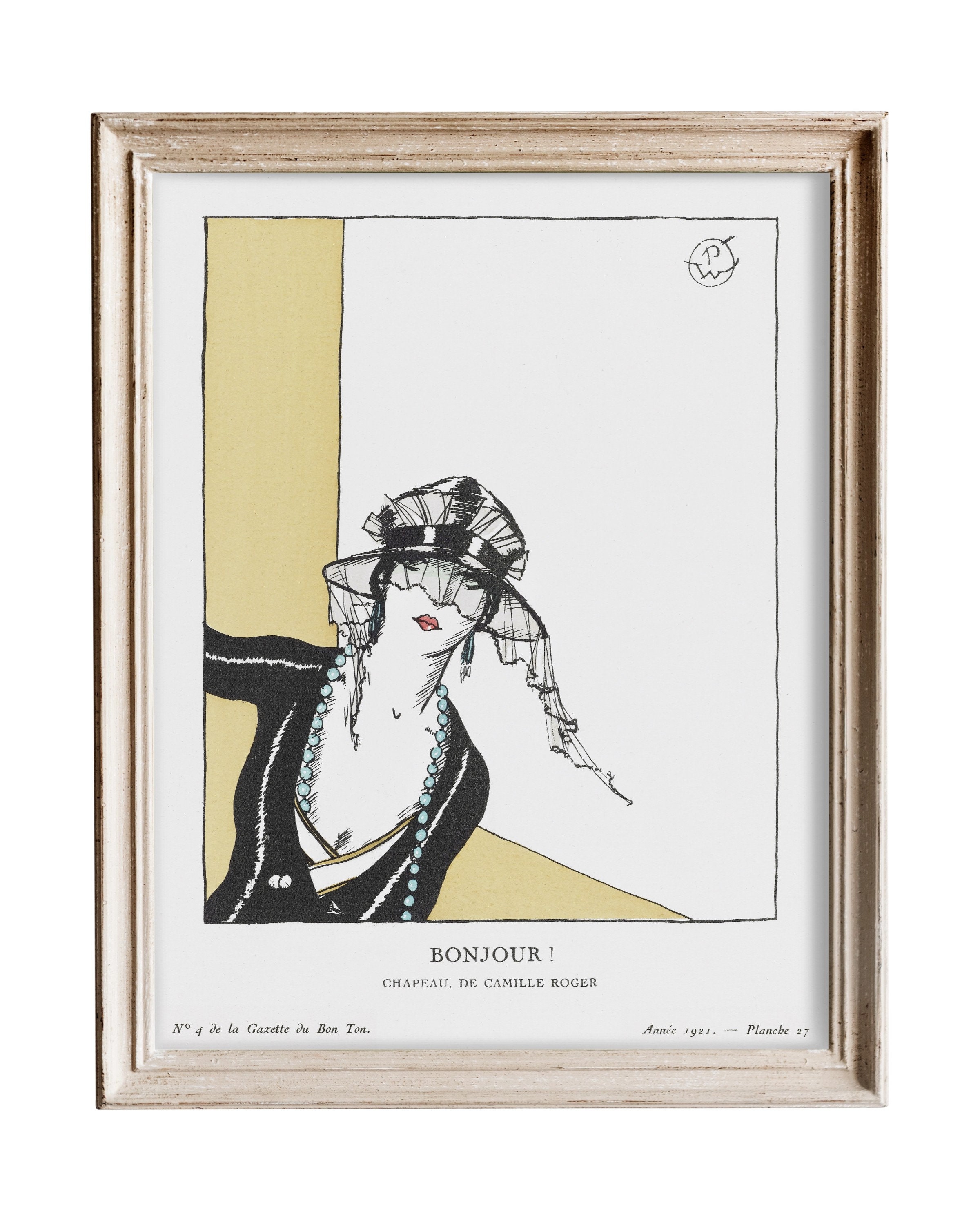 Elegant Woman With Hat Poster, Fashion Print, 1920s, Vintage Poster ...