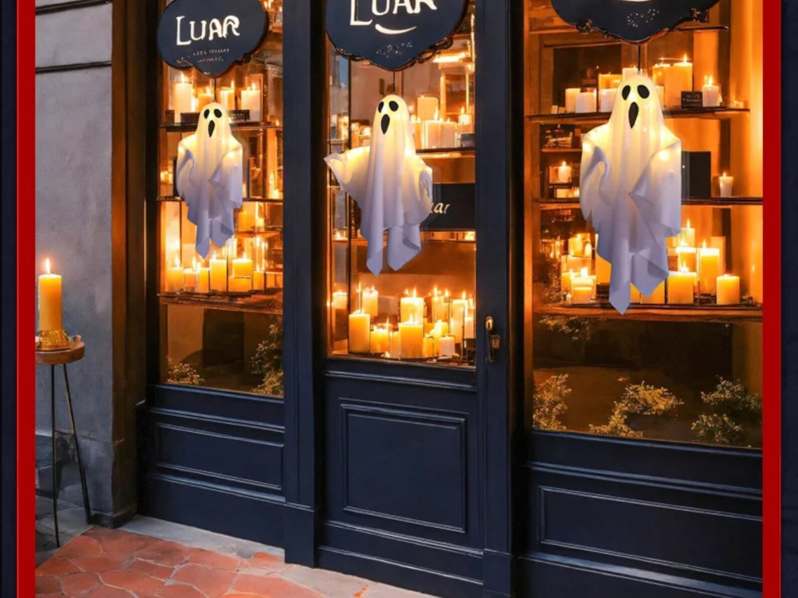 LED Glow Ghost Party Decoration Halloween Haunted House Props With ...