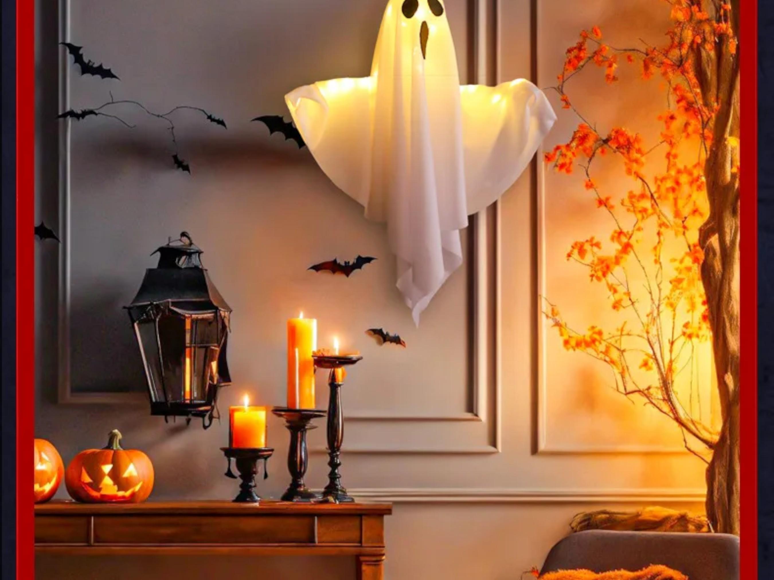 LED Glow Ghost Party Decoration Halloween Haunted House Props With ...