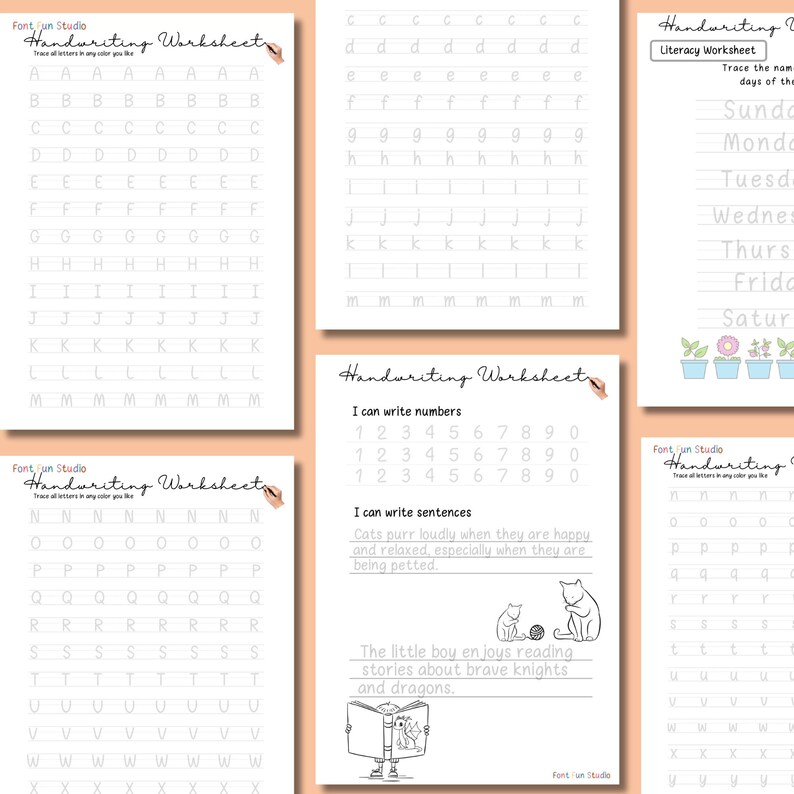 Handwritten Worksheet, Lettering Worksheet, Worksheet Printable ...
