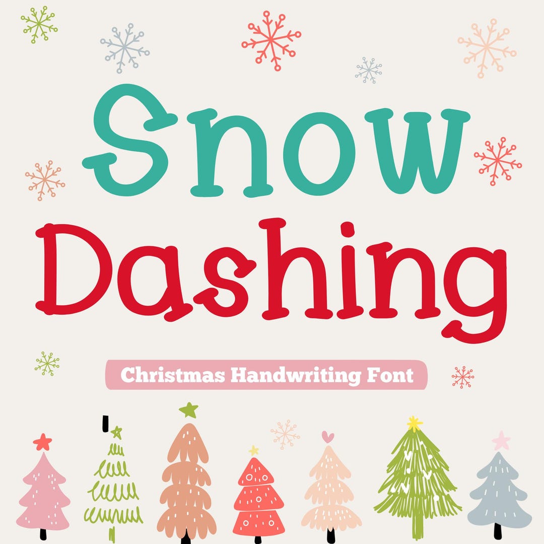 Christmas Font, Holiday Font, Handwriting Font, Christmas Card, Festive ...