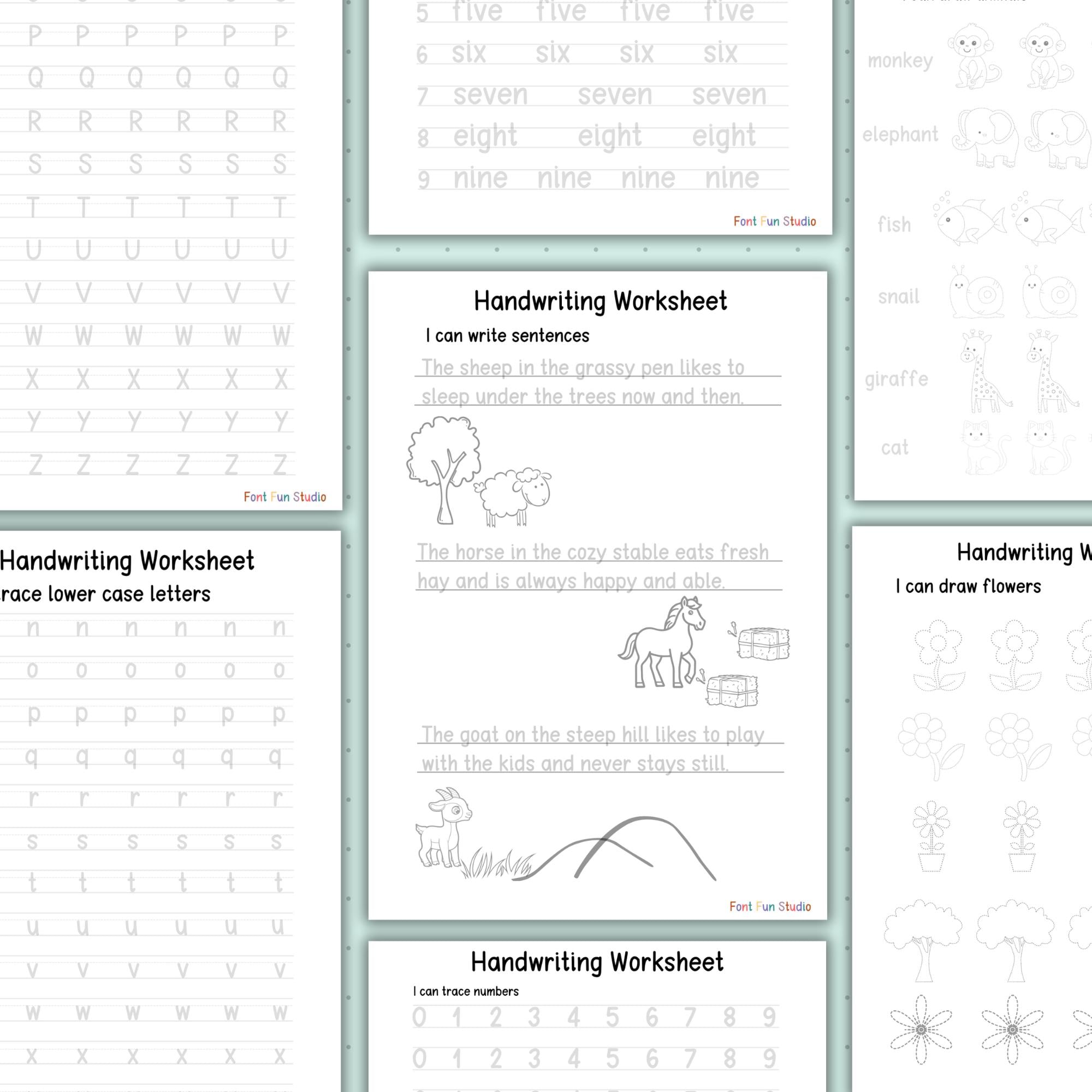 Handwritten Worksheet, Lettering Worksheet, Tracing Worksheet ...