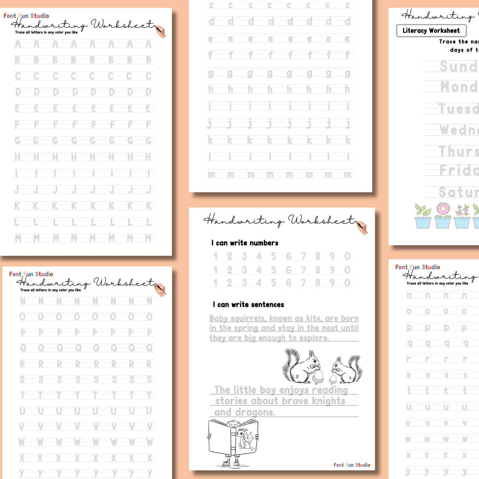 Handwritten Worksheet, Lettering Worksheet, Worksheet Printable ...