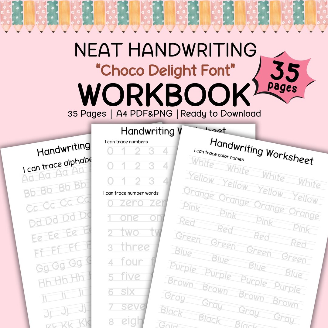 Handwritten Worksheet, Lettering Worksheet, Tracing Worksheet ...