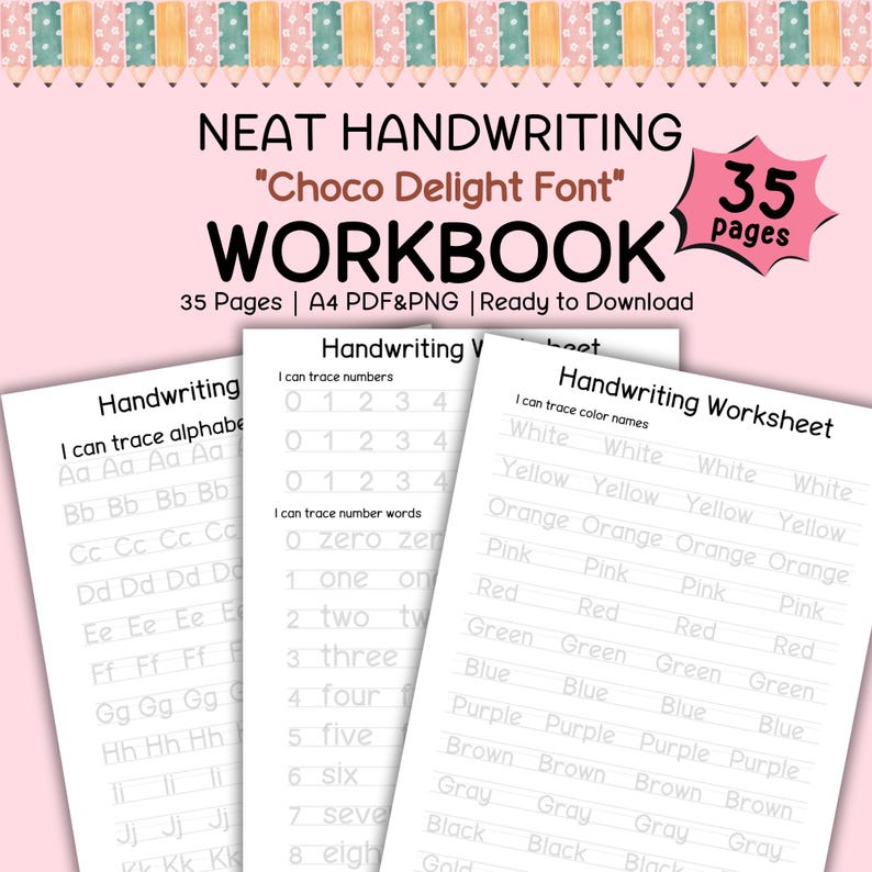 Handwritten Worksheet, Lettering Worksheet, Tracing Worksheet ...