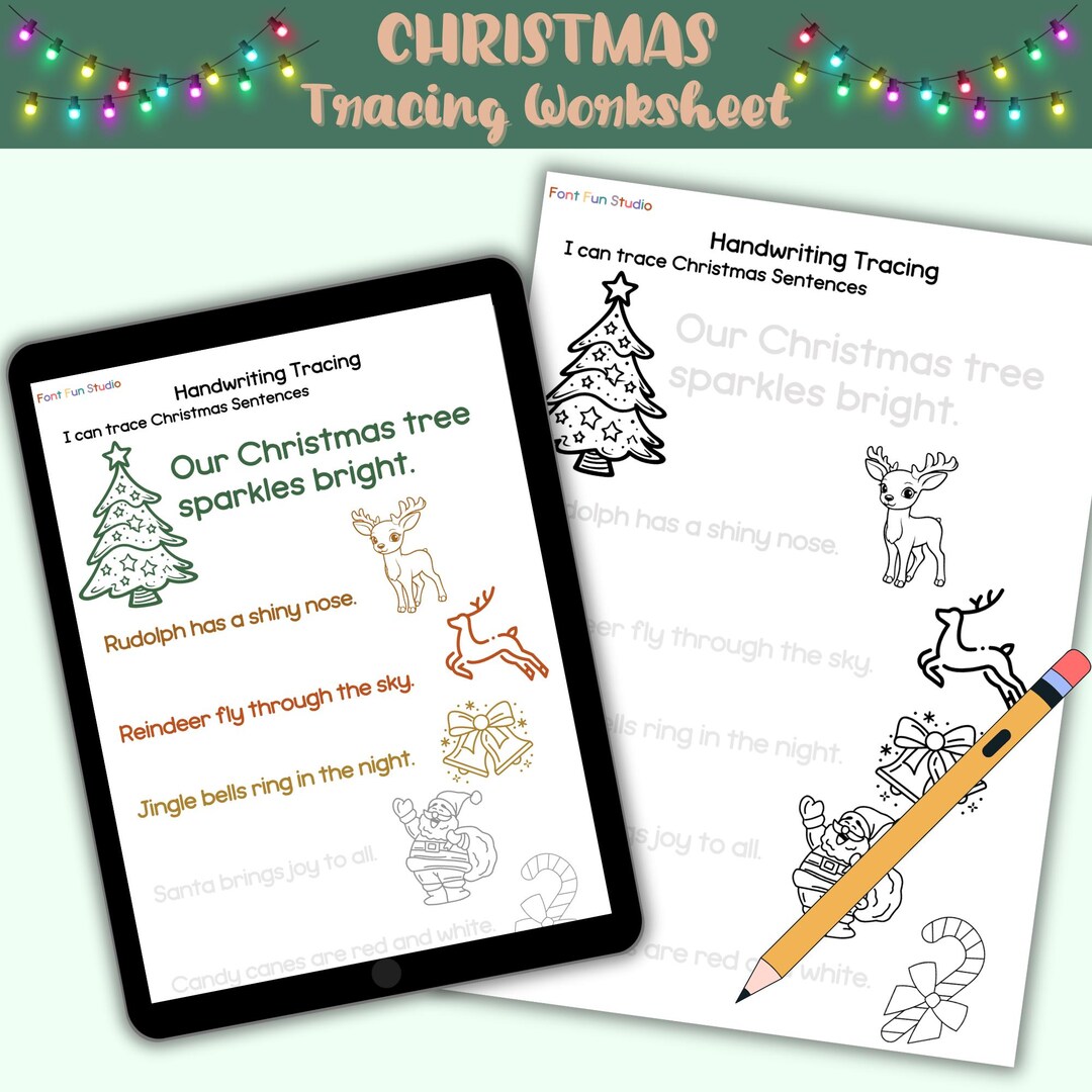 Christmas Handwritten Worksheet, Neat Handwriting, Letter Tracing ...
