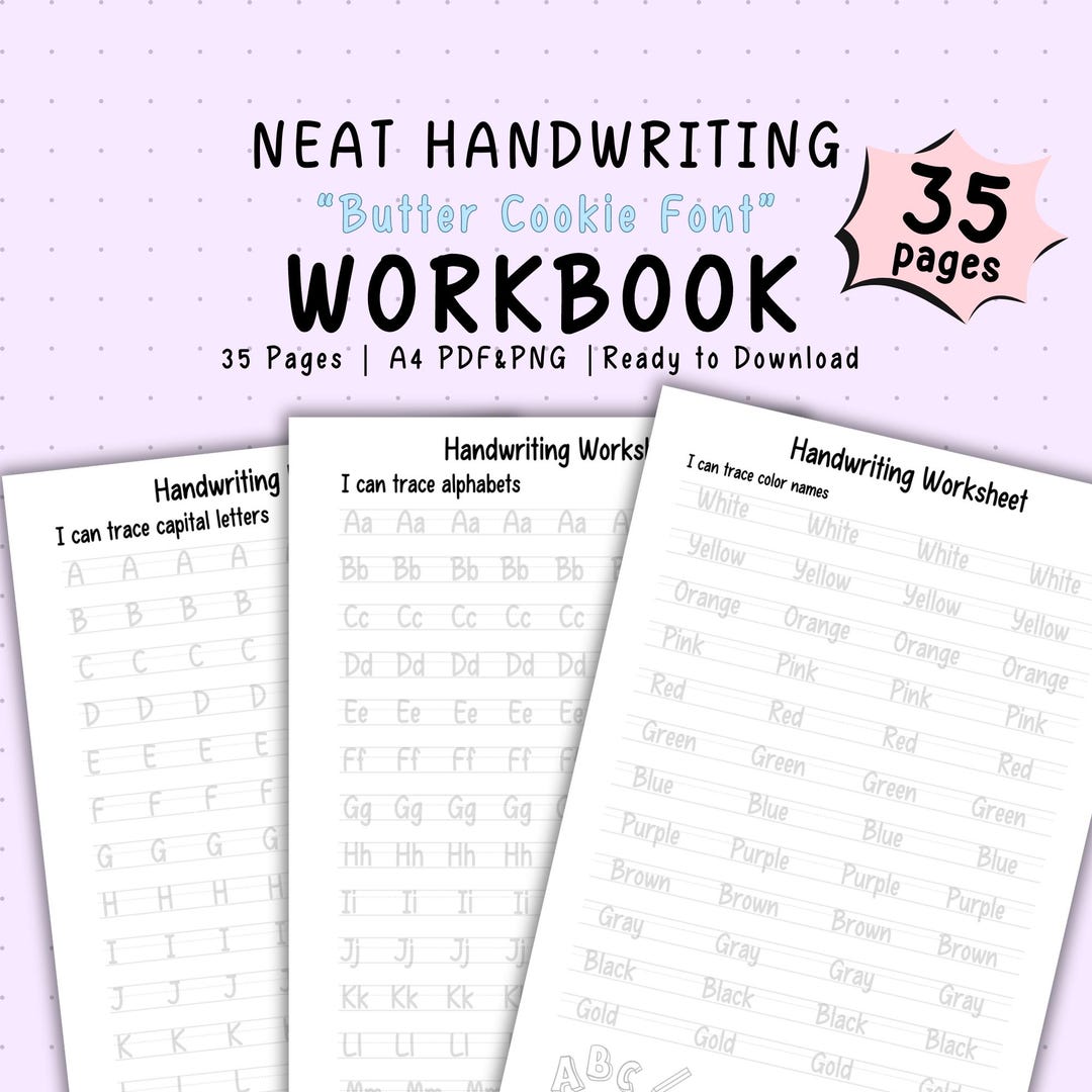 Handwritten Worksheet, Lettering Worksheet, Tracing Worksheet ...