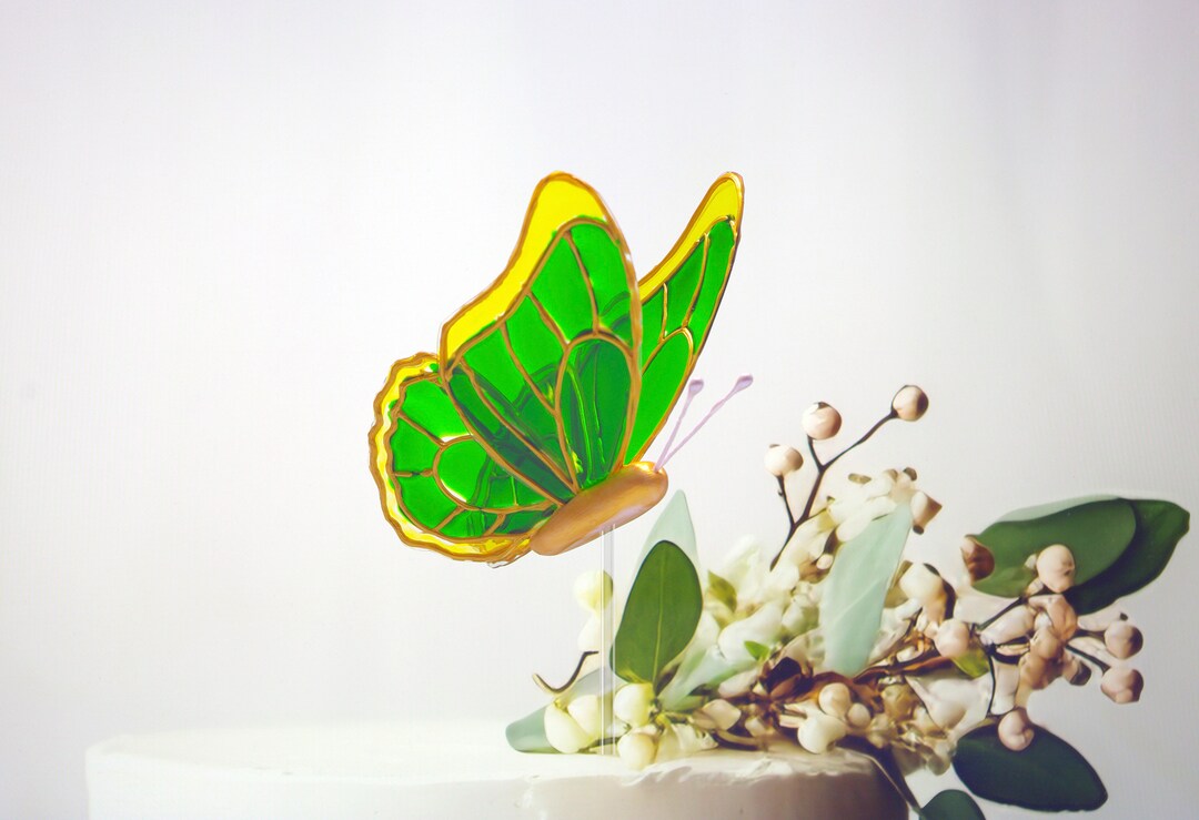 Butterfly Cake Topper, Painted on Acetate Sheet, NOT GLASS, Faux ...