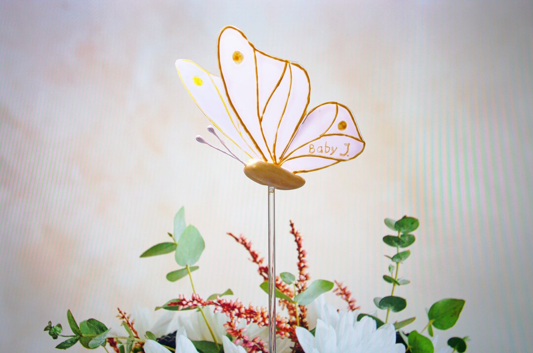 Butterfly Suncatcher on Stick Personalized Cake Topper Figurine Bouquet ...