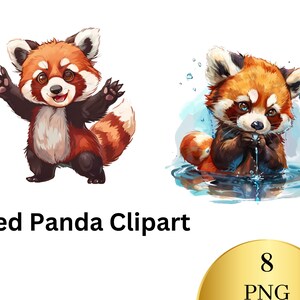 Set of 8, Red Panda Clipart, Red Panda Svg, Panda Svg, Instant Download ...