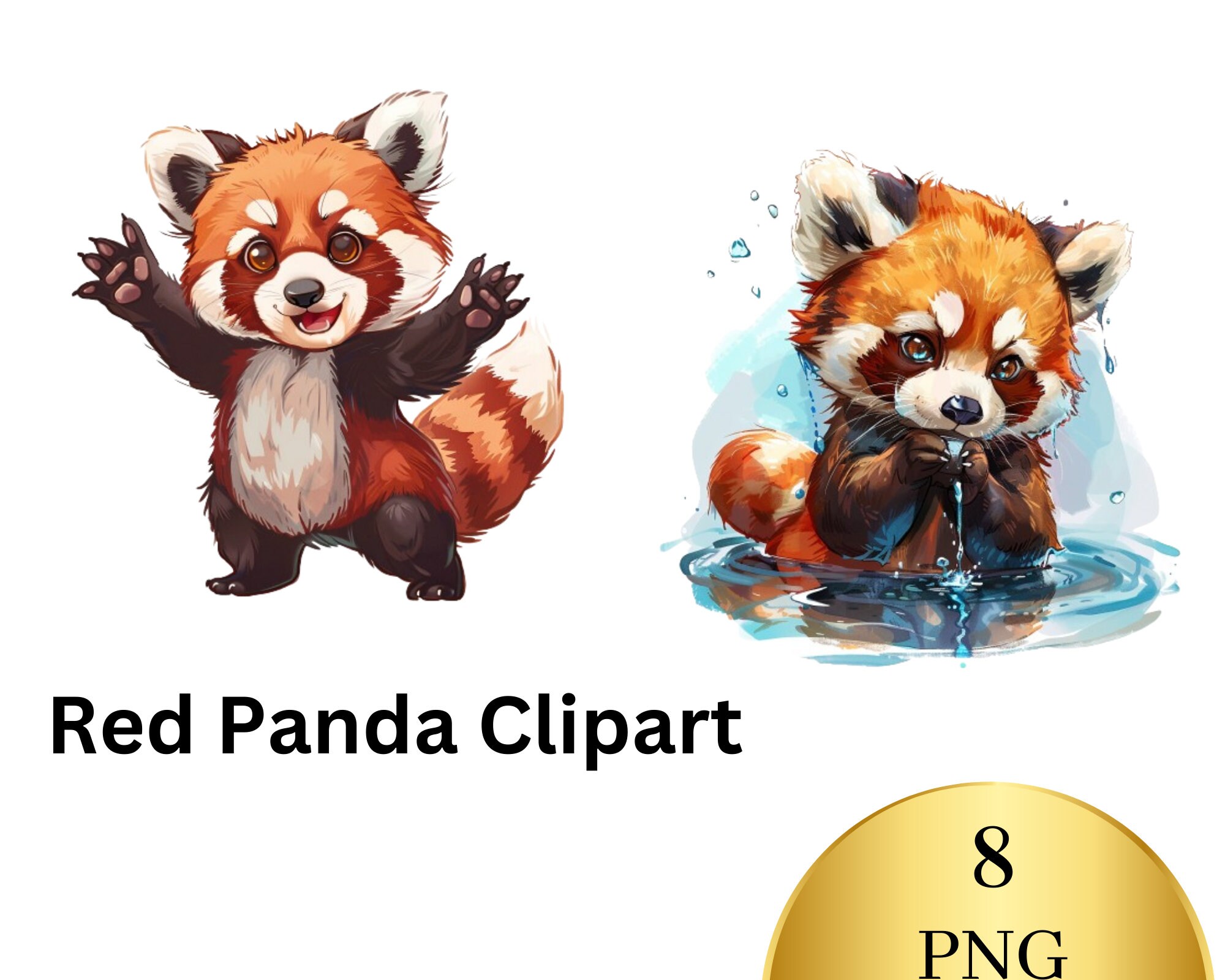 Set of 8, Red Panda Clipart, Red Panda Svg, Panda Svg, Instant Download ...