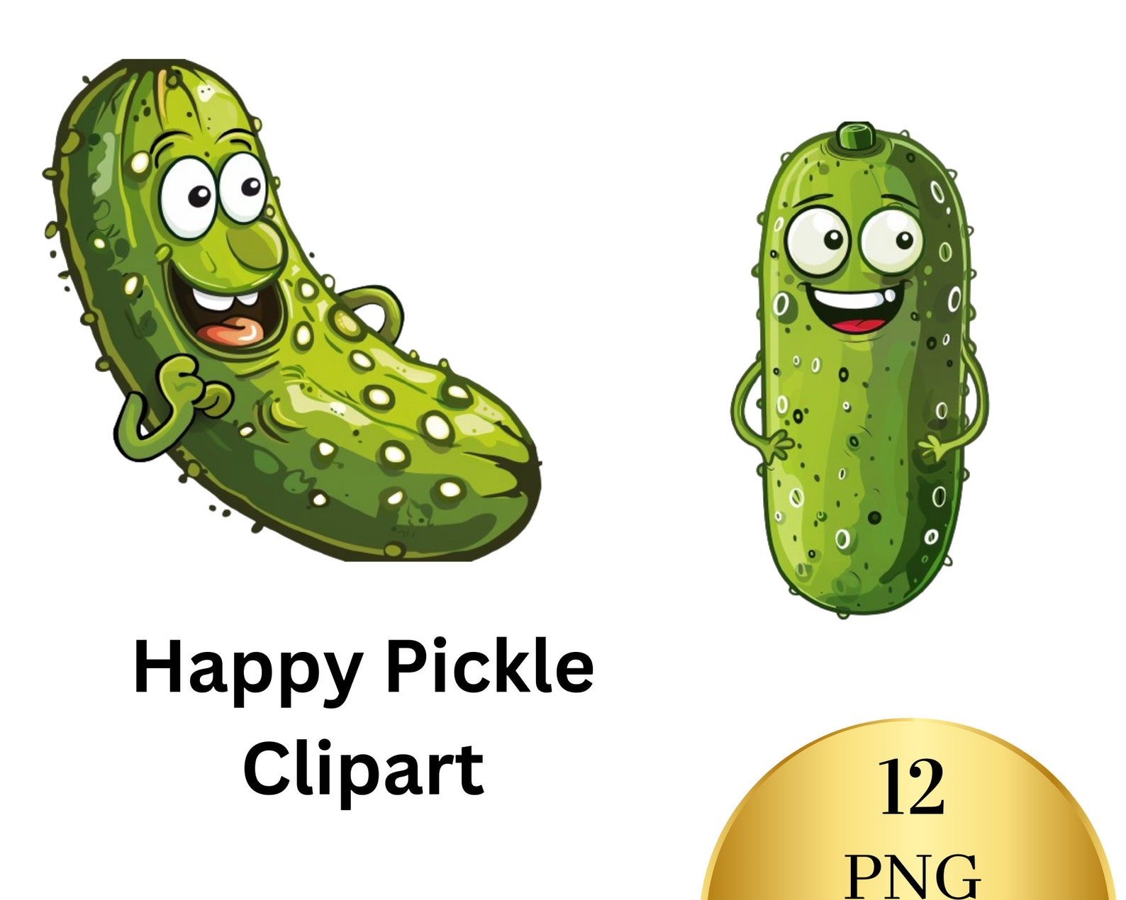 Set of 12, Happy Pickle Clipart, Pickle Art, Pickle Svg, Instant ...