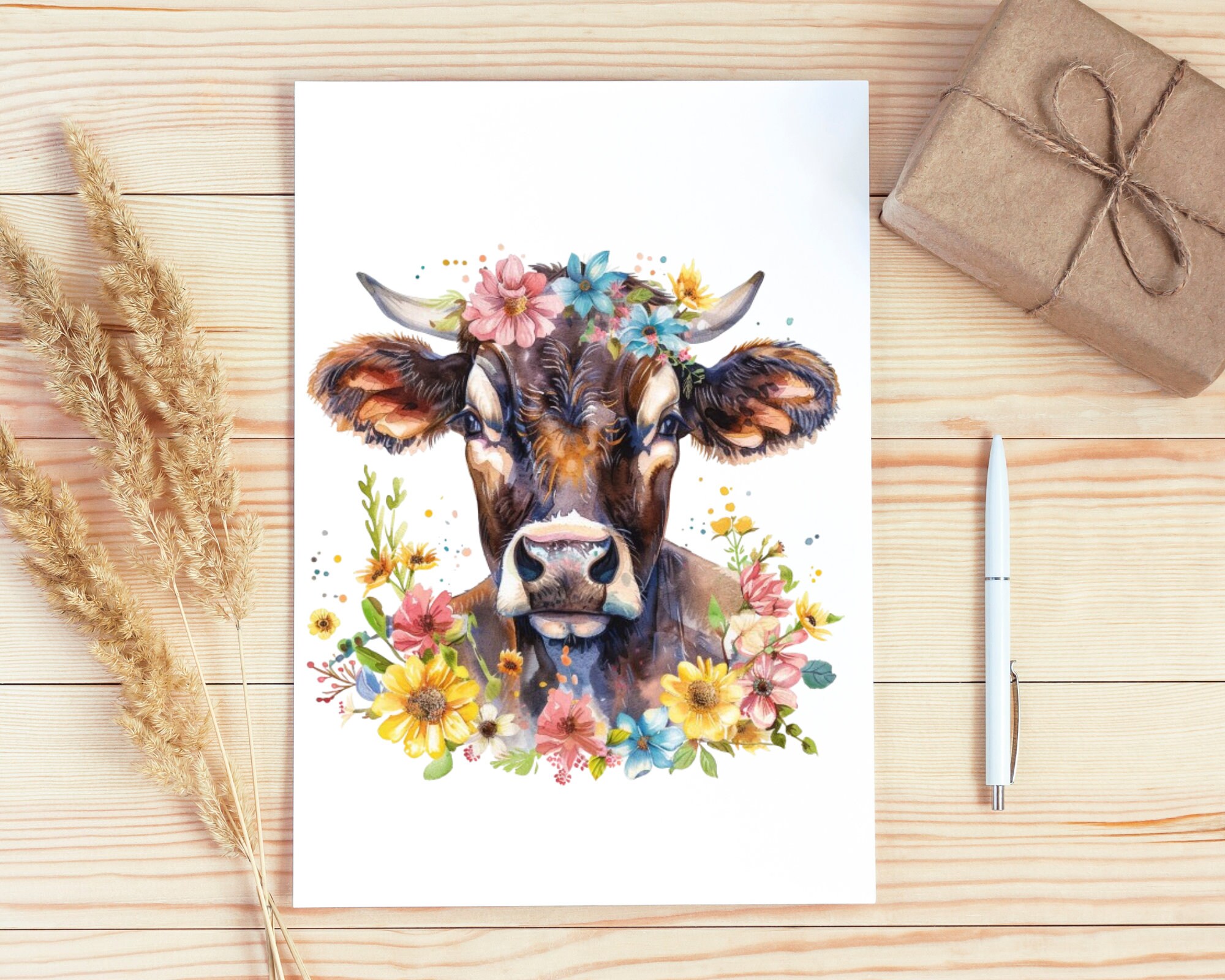 Bundle of 28, Watercolor Cow Frame Clipart, Watercolor Svg, Cow Svg ...