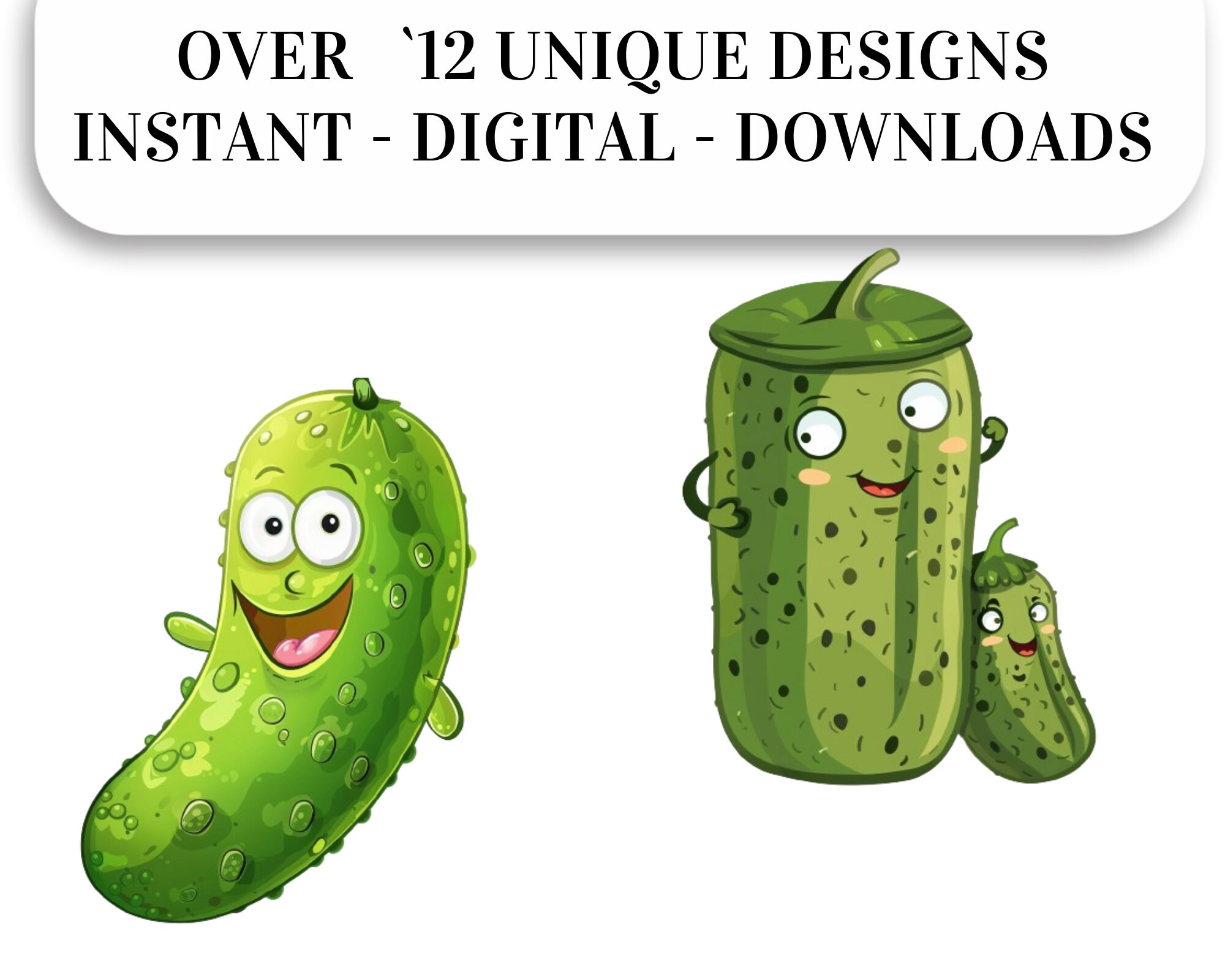 Set of 12, Happy Pickle Clipart, Pickle Art, Pickle Svg, Instant ...