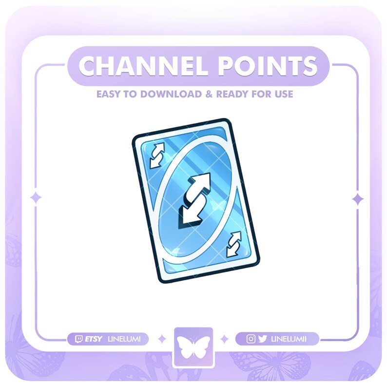 UNO Reverse Card Twitch Emote Cute Blue UNO Badge for Twitch and ...