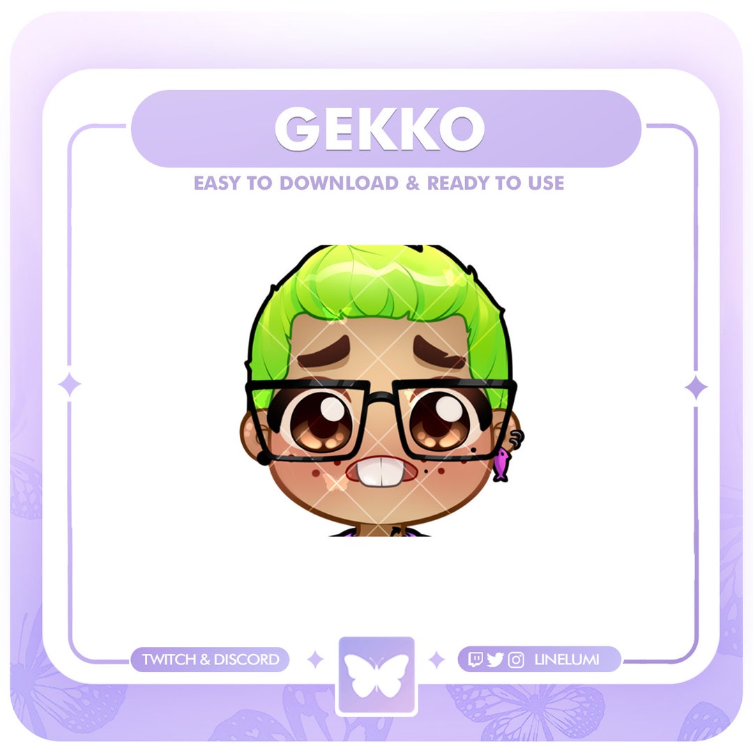 Gekko Valorant Actually Emote for Twitch Nerd Twitch Emote Cute Twitch ...