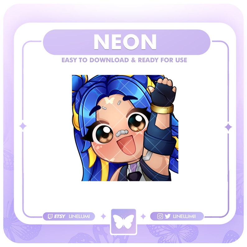 Neon Valorant Wave Twitch Emote Valorant Neon Hello Emote Cute Valorant ...