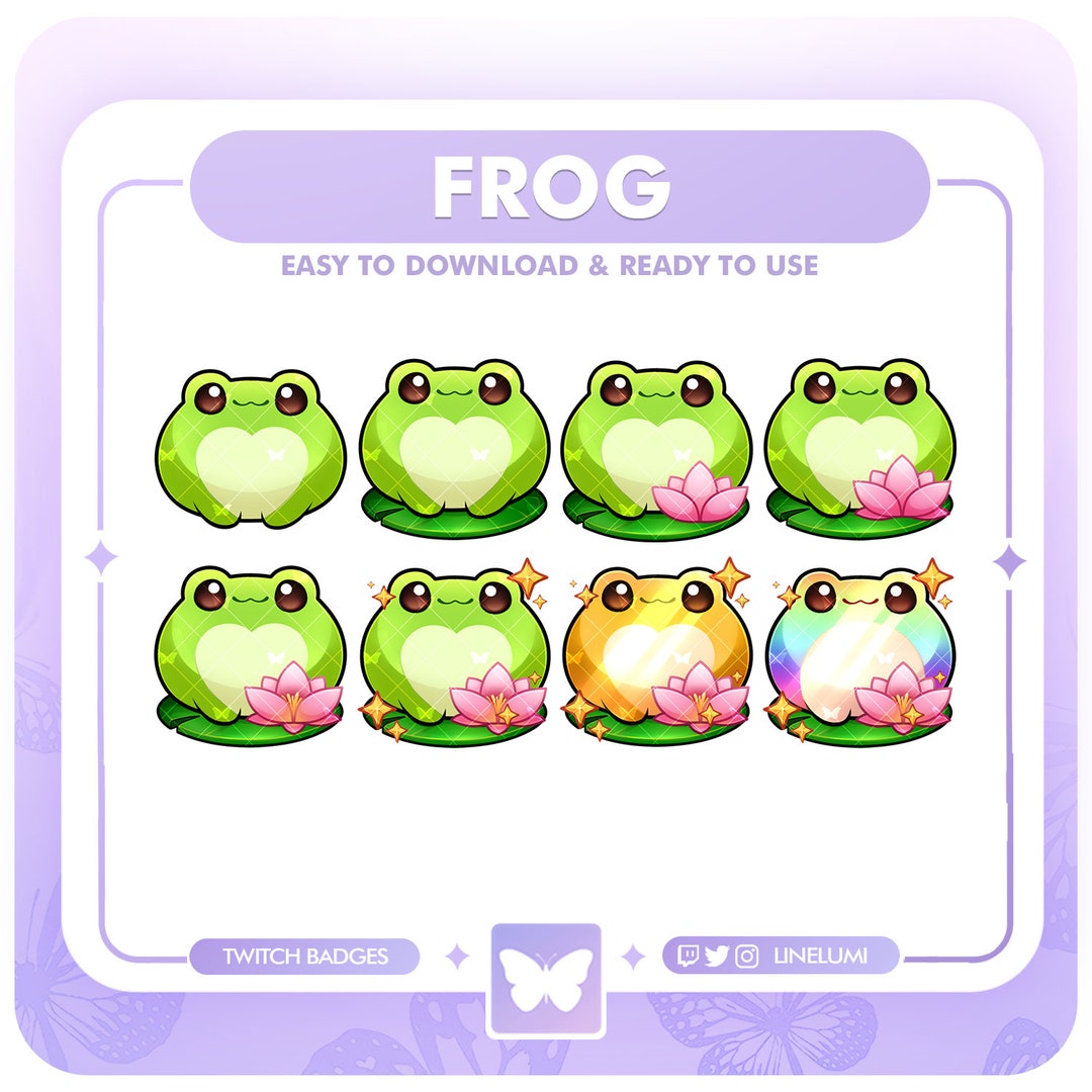 Frog Sub Badges Cute Twitch Badges Frog Bit Badges for Stream Water ...