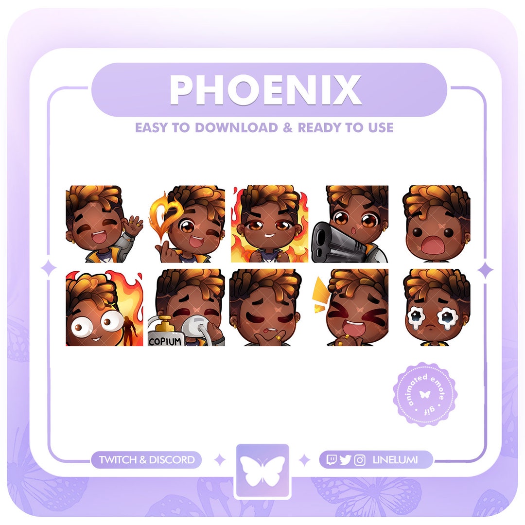 ANIMATED Phoenix Valorant Twitch Emotes Pack Cute Phoenix Animated ...
