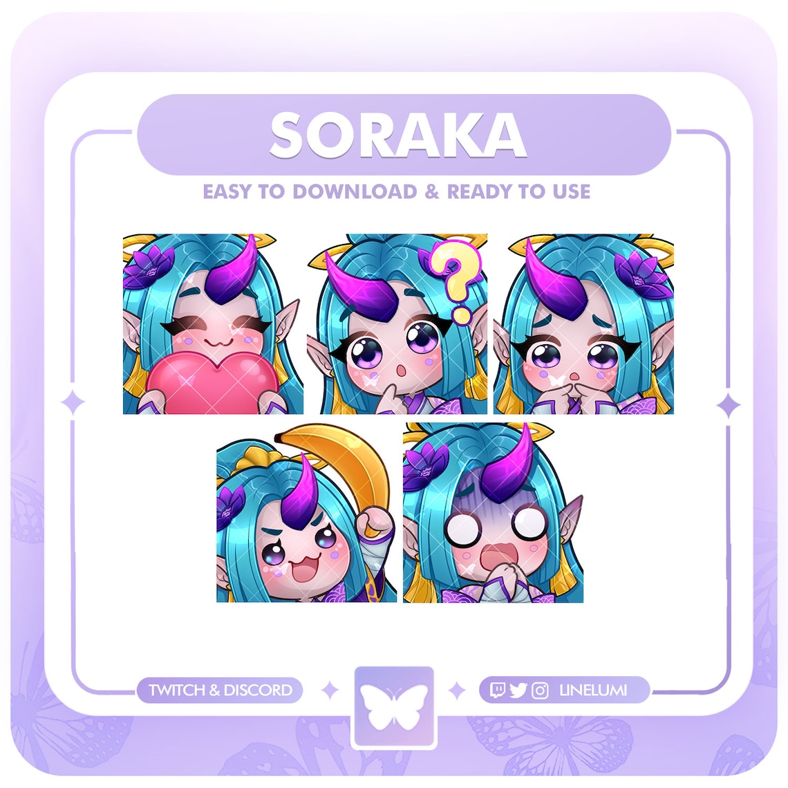 Spirit Blossom Soraka Banana Emote League of Legends Twitch Emotes Cute ...