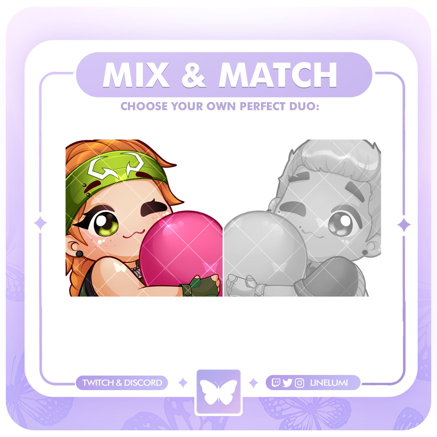 MIX & MATCH Skye Valorant Couple Heart Emote Cute Agents Duo Heart Skye ...