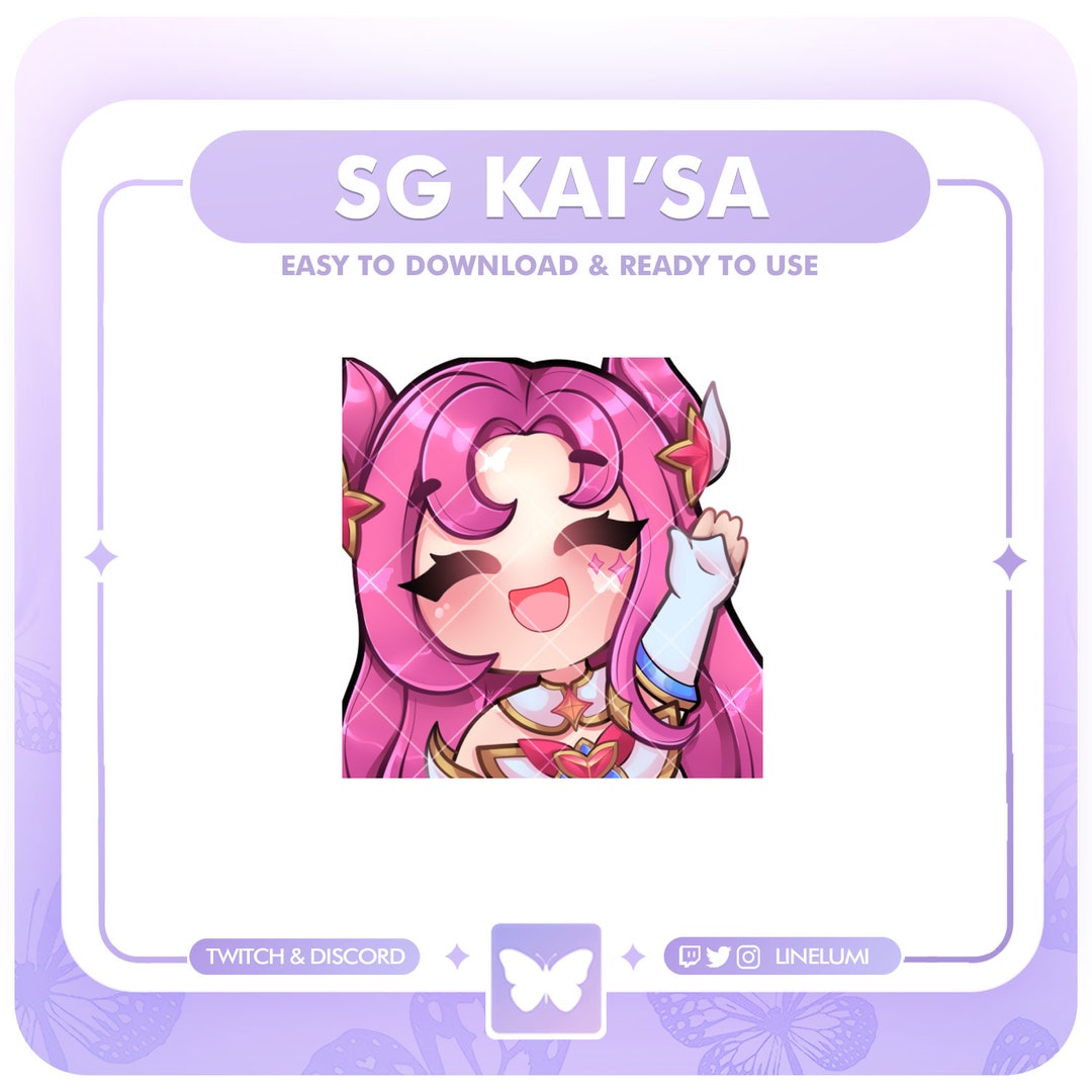 Star Guardian Kai'sa Wave Emote Cute Discord Emotes League of Legends ...