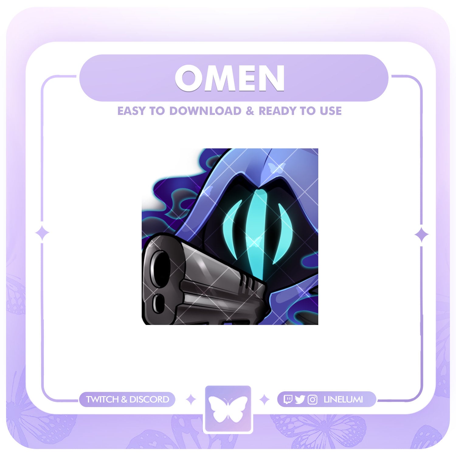 Omen Valorant Gun Twitch Emote Valorant Omen Pistol Emote Cute Valorant ...