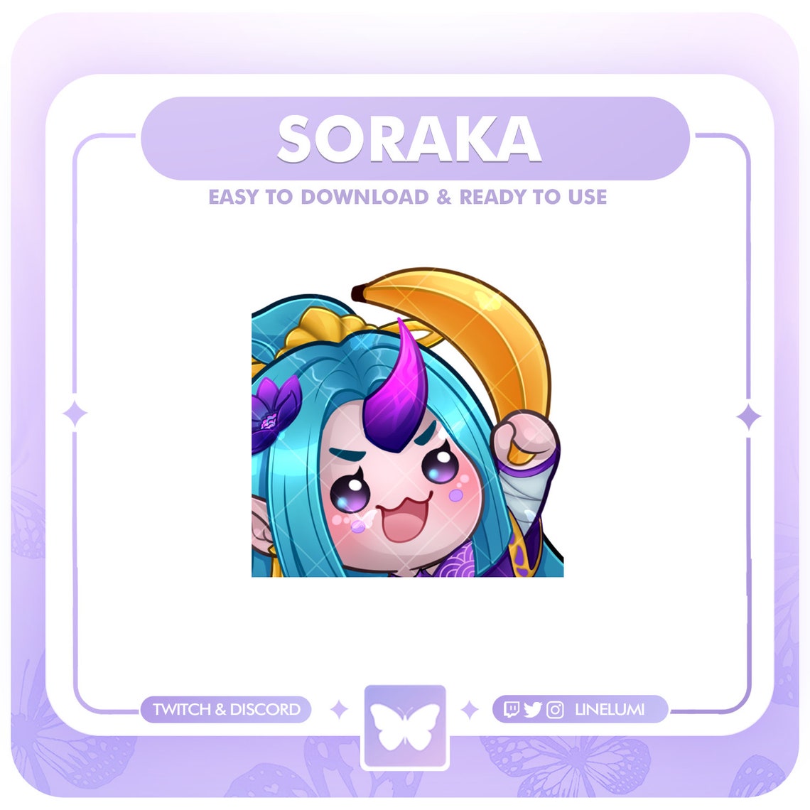Spirit Blossom Soraka Banana Emote League of Legends Twitch Emotes Cute ...