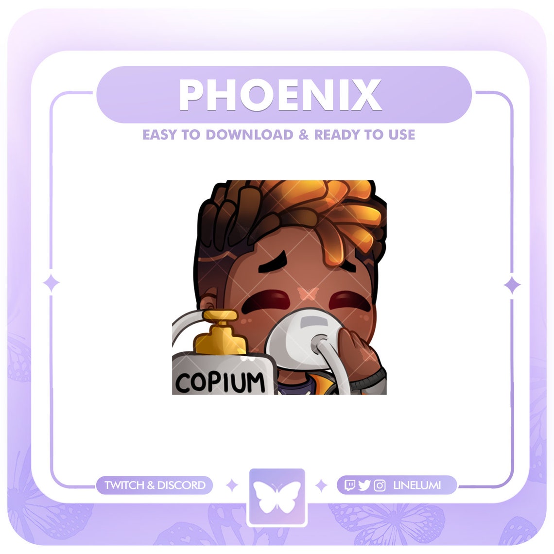 Phoenix Valorant Copium Twitch Emote Valorant Phoenix Emote Cute ...