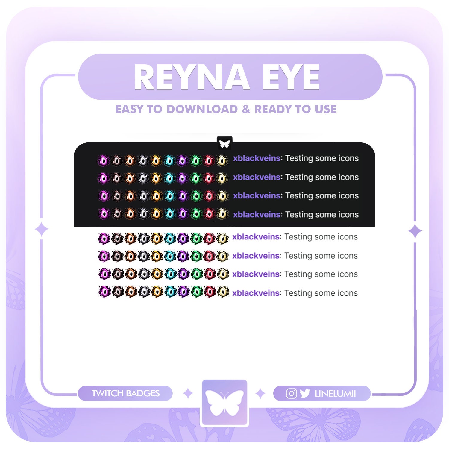 Valorant Reyna Flash Eye Sub Bit Twitch Badges Reyna Eye Badges Ranked ...