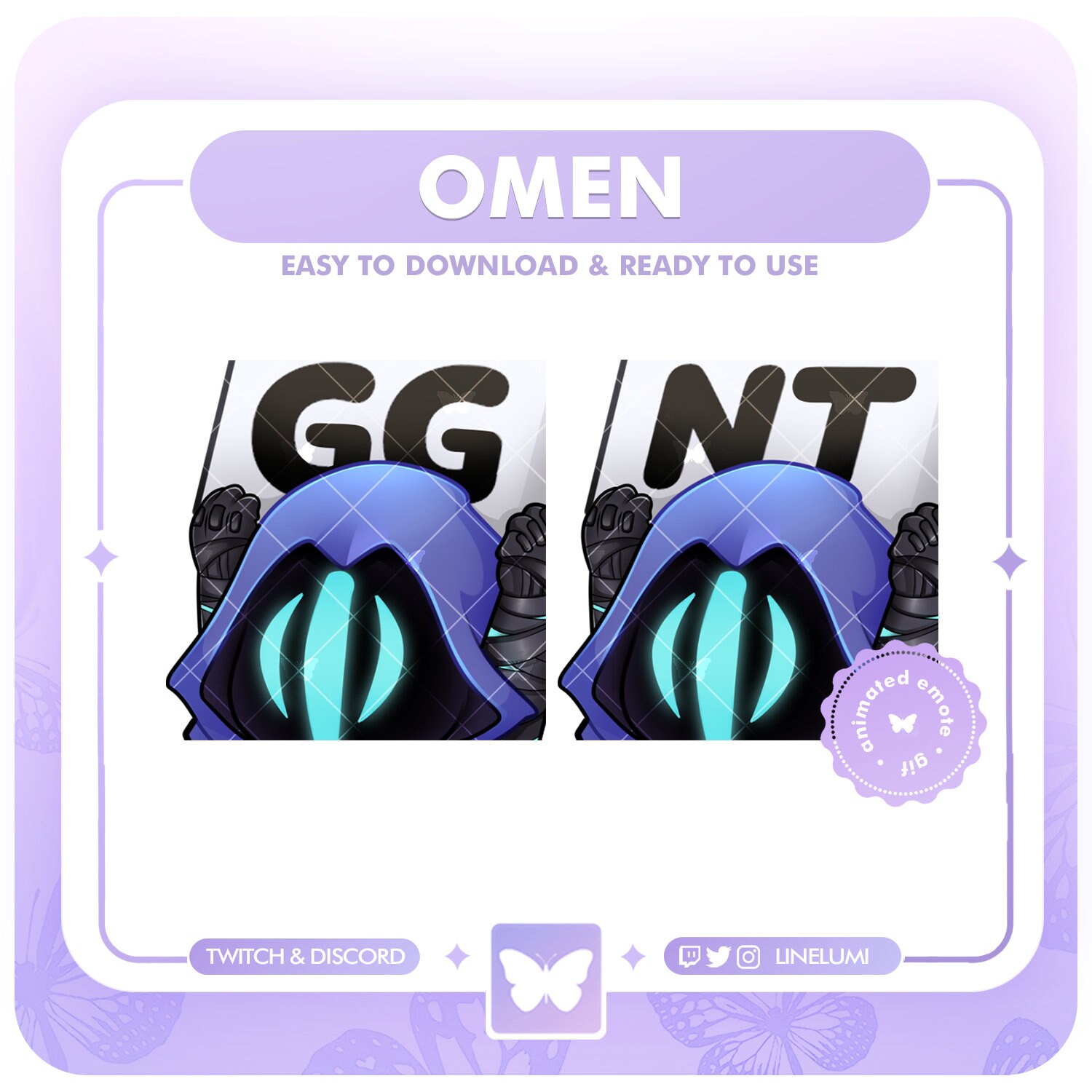 ANIMATED Omen Valorant GG and NT Emotes for Twitch and Discord - Etsy