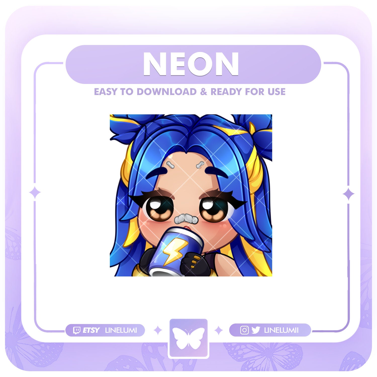 Neon Valorant Energy Drink Twitch Emote Valorant Neon Tired Emote Cute ...