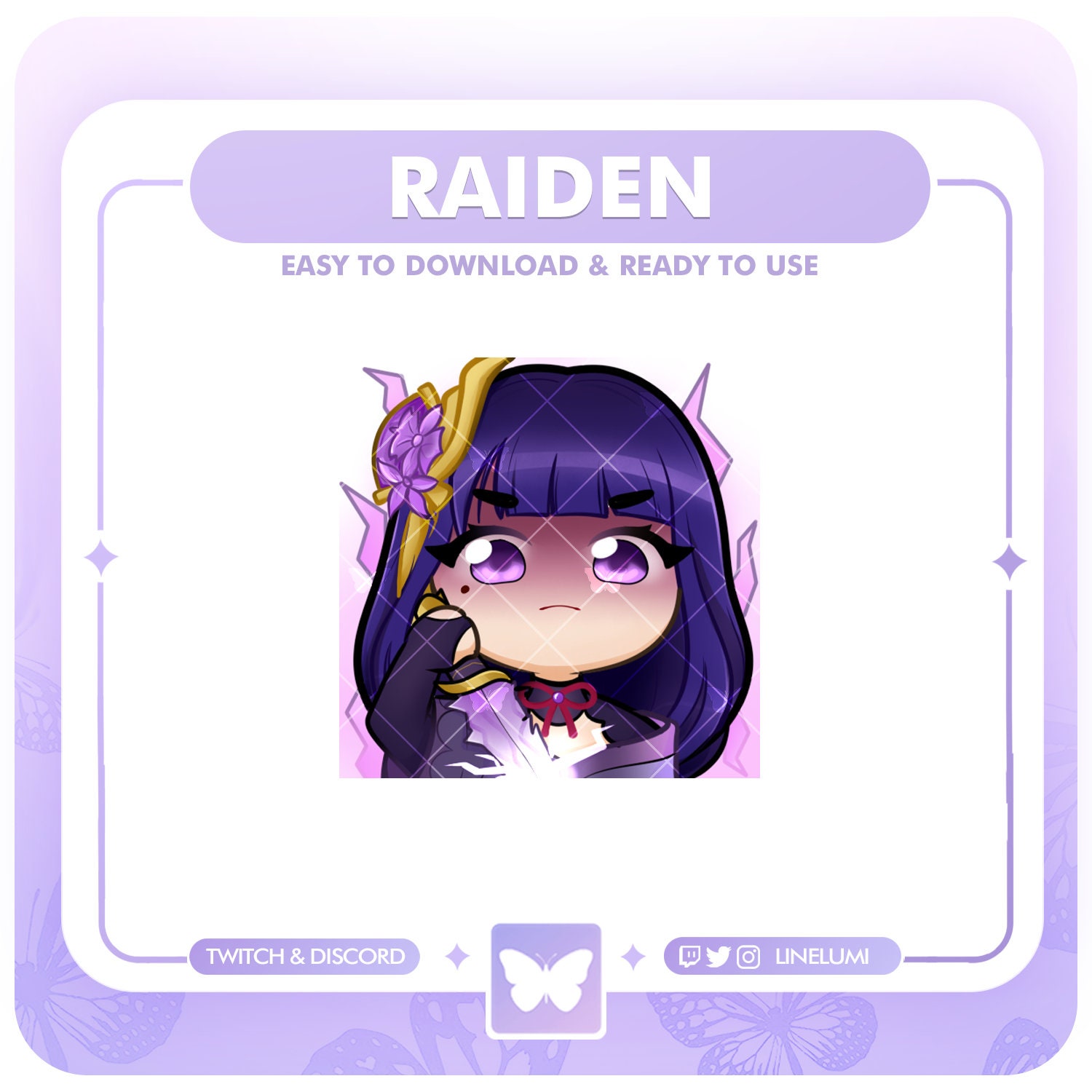 Shogun Raiden Genshin Impact Sword Emote for Twitch and Discord Cute ...