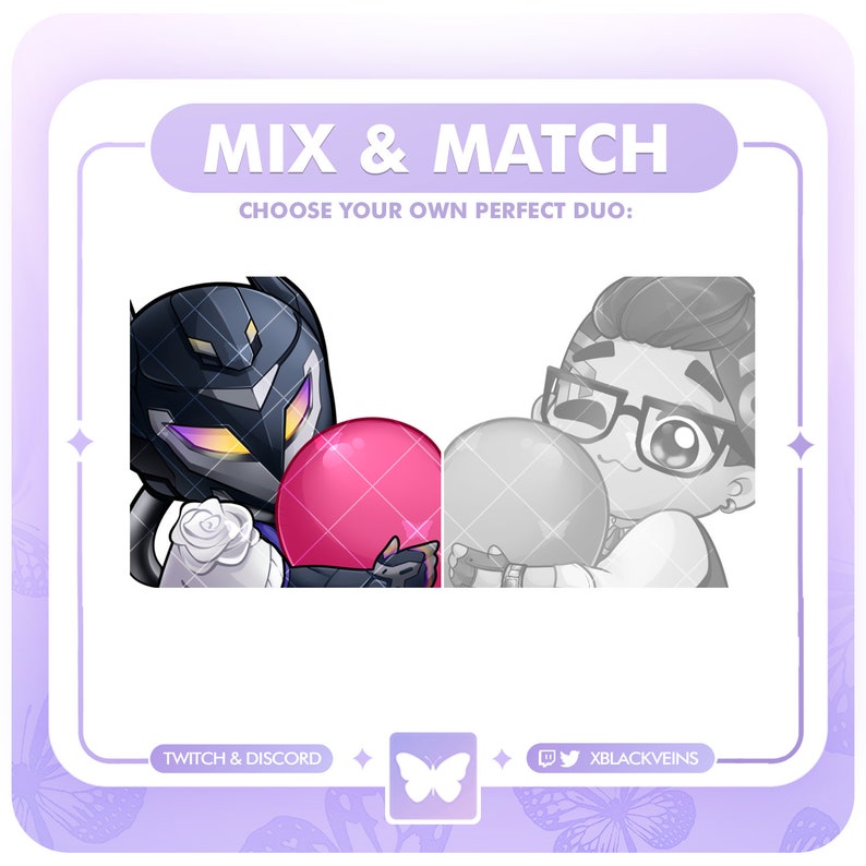 MIX & MATCH Vyse Valorant Couple Heart Emote Cute Agents Duo Heart Vyse ...
