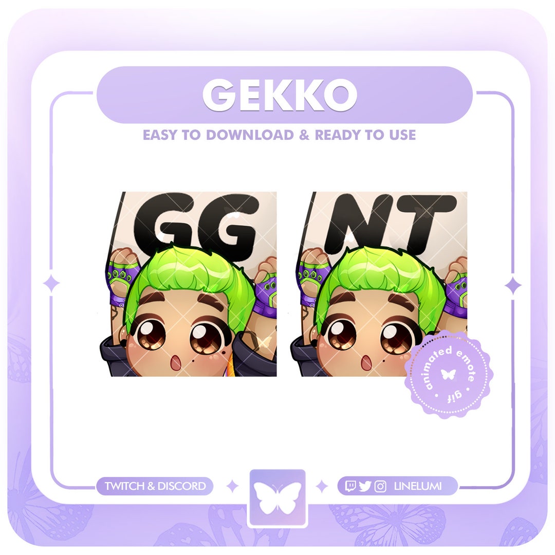 ANIMATED Gekko Valorant GG & NT Emote for Twitch and Discord - Etsy