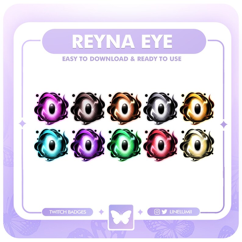Valorant Reyna Flash Eye Sub Bit Twitch Badges Reyna Eye Badges Ranked ...