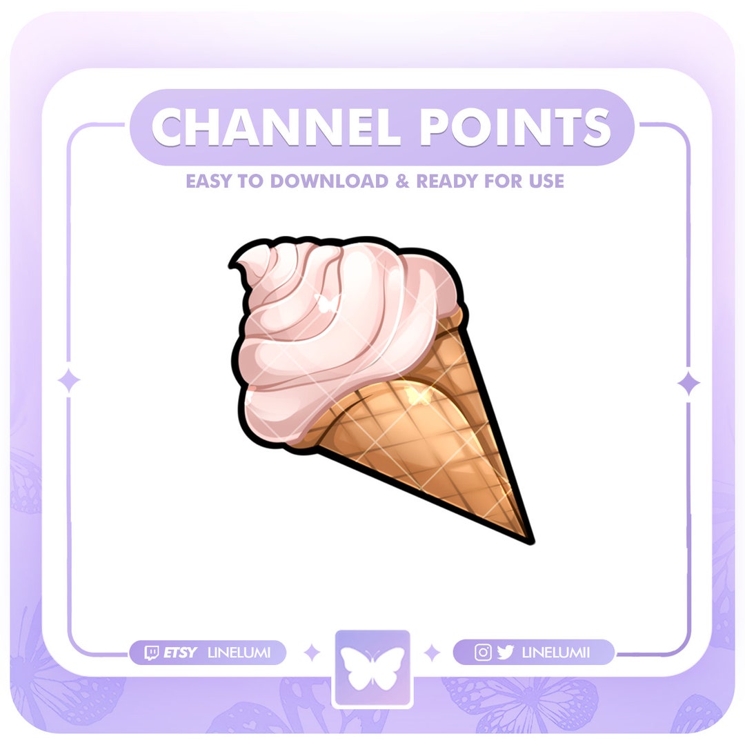 Ice Cream Channel Points Icon for Twitch Cute Dessert Twitch Channel ...