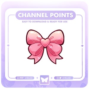 Pink Ribbon Channel Points Icon for Twitch Cute Bow Twitch Channel ...