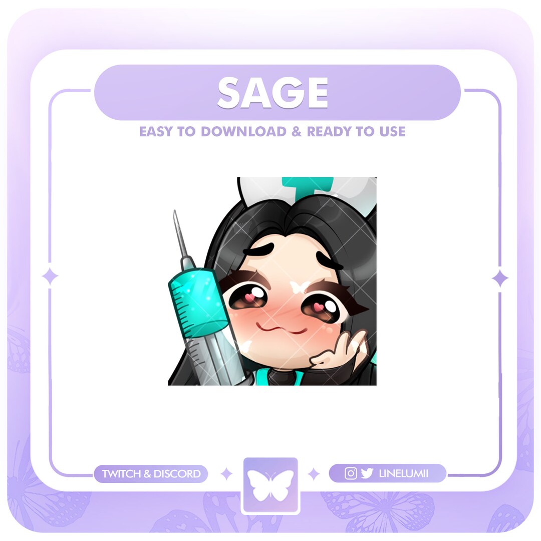 Sage Valorant Nurse Twitch Emote Valorant Sage Heal Emote Cute Valorant ...