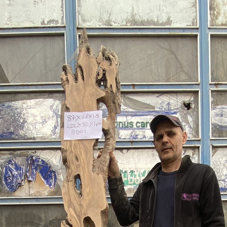 Unique Wood Slice Wood Raw Edge Resin Handmade Turkish Wood Planks Live ...