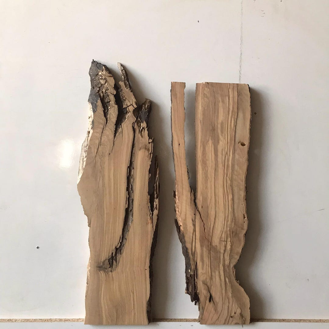 Live Edge Olive Wood Planks, Resin Accents, Unfinished Wood (2pcs) - Etsy