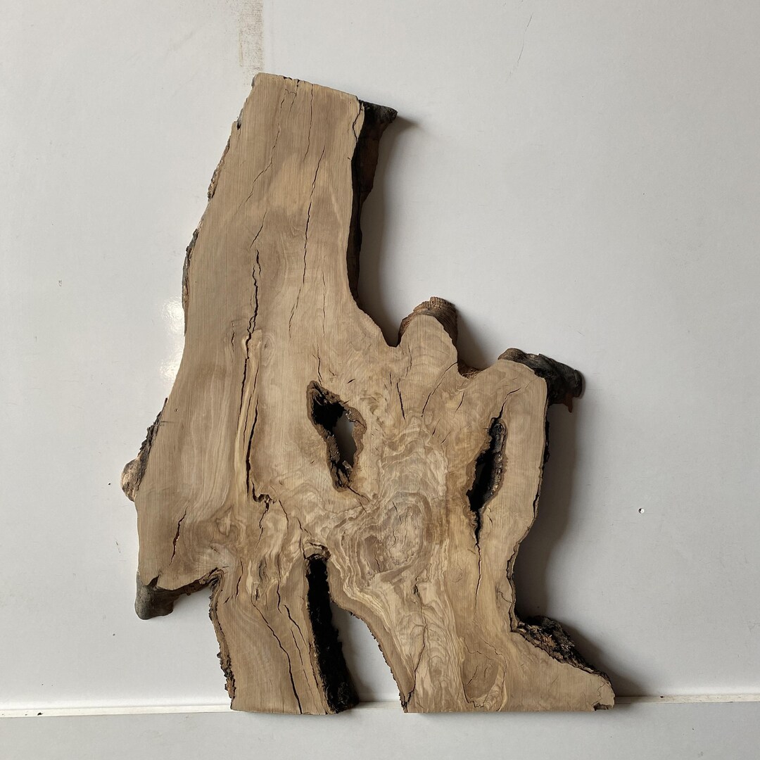 Live Edge Olive Wood Slab, Resin Inlay, Unfinished Wood Plank (31x20x1 ...