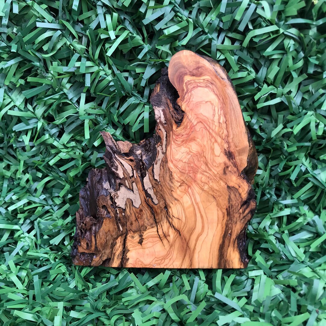 Raw Edge Olive Root Wood Slice, Turkish Handmade Plank (8.2x7x1.18 Inç ...