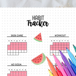 Habit Tracker, A5 Journal, Customisable, Positive Habits, Negative ...