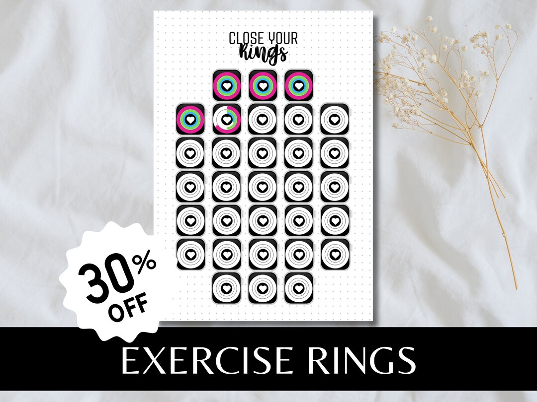 Exercise Rings Fitness Tracker A5 Journal Page PRINTABLE Tracker ...